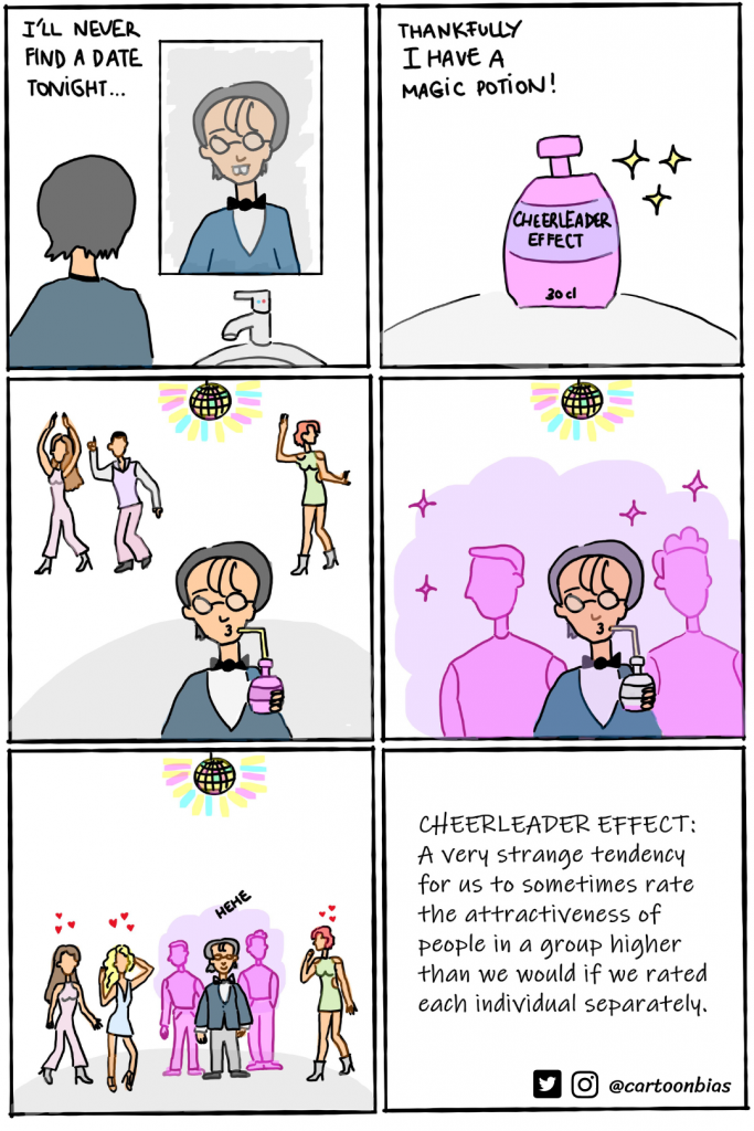 Cheerleader effect - Cartoon Bias